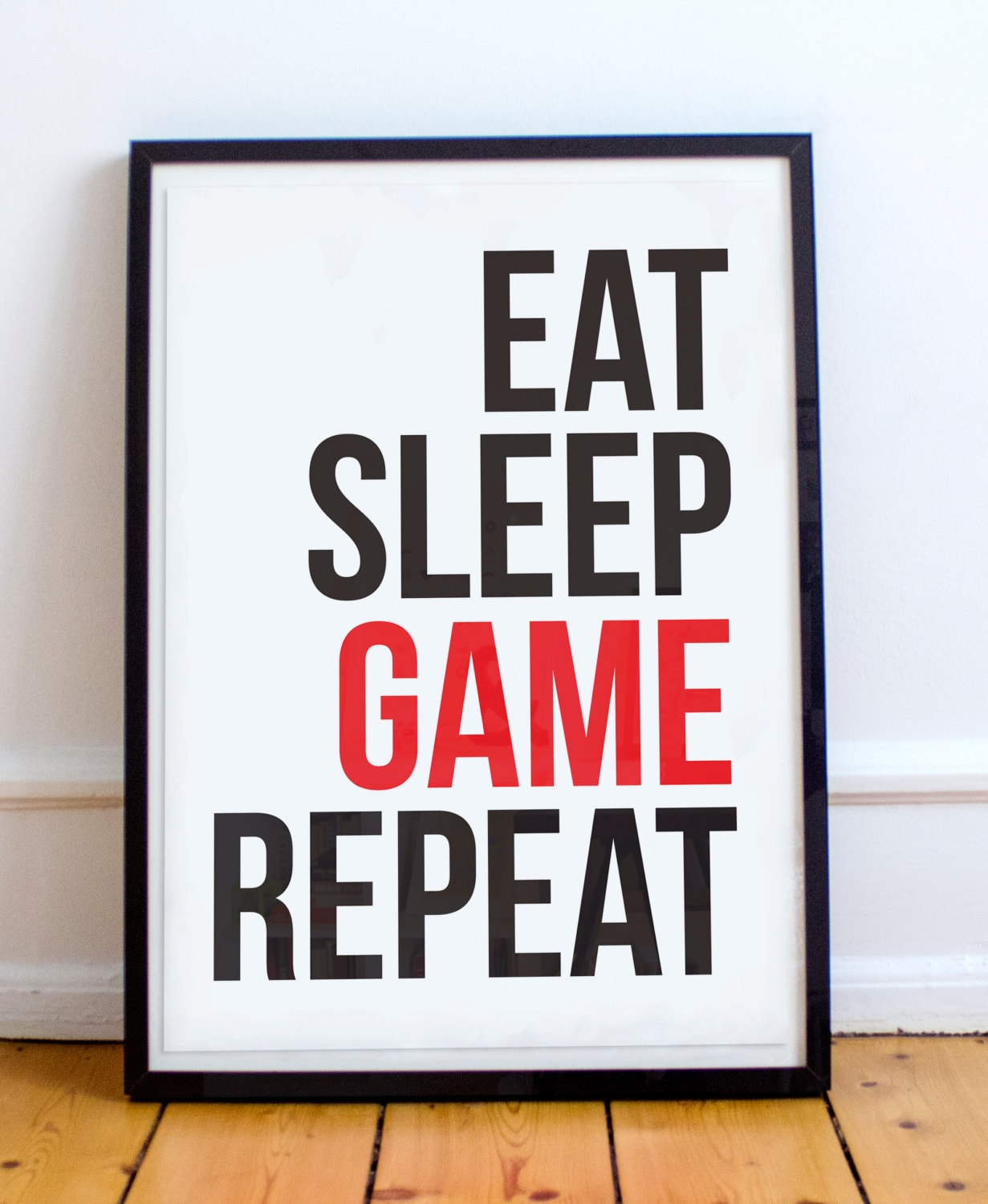 Gaming Poster / Video Game Poster / Eat Sleep Game Repeat / - Etsy