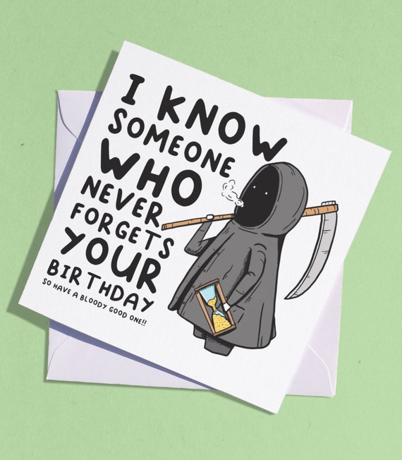 Funny Birthday Card / Reaper Birthday Card / Mean Birthday | Etsy