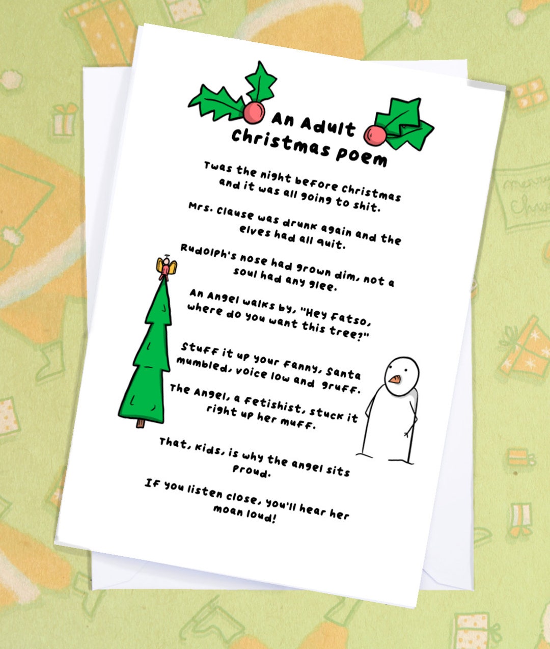 Rude Christmas Card Xmas Poem Illustrated Christmas Card Funny rude-christmas-card-xmas-poem-illustrated-christmas-card-funny