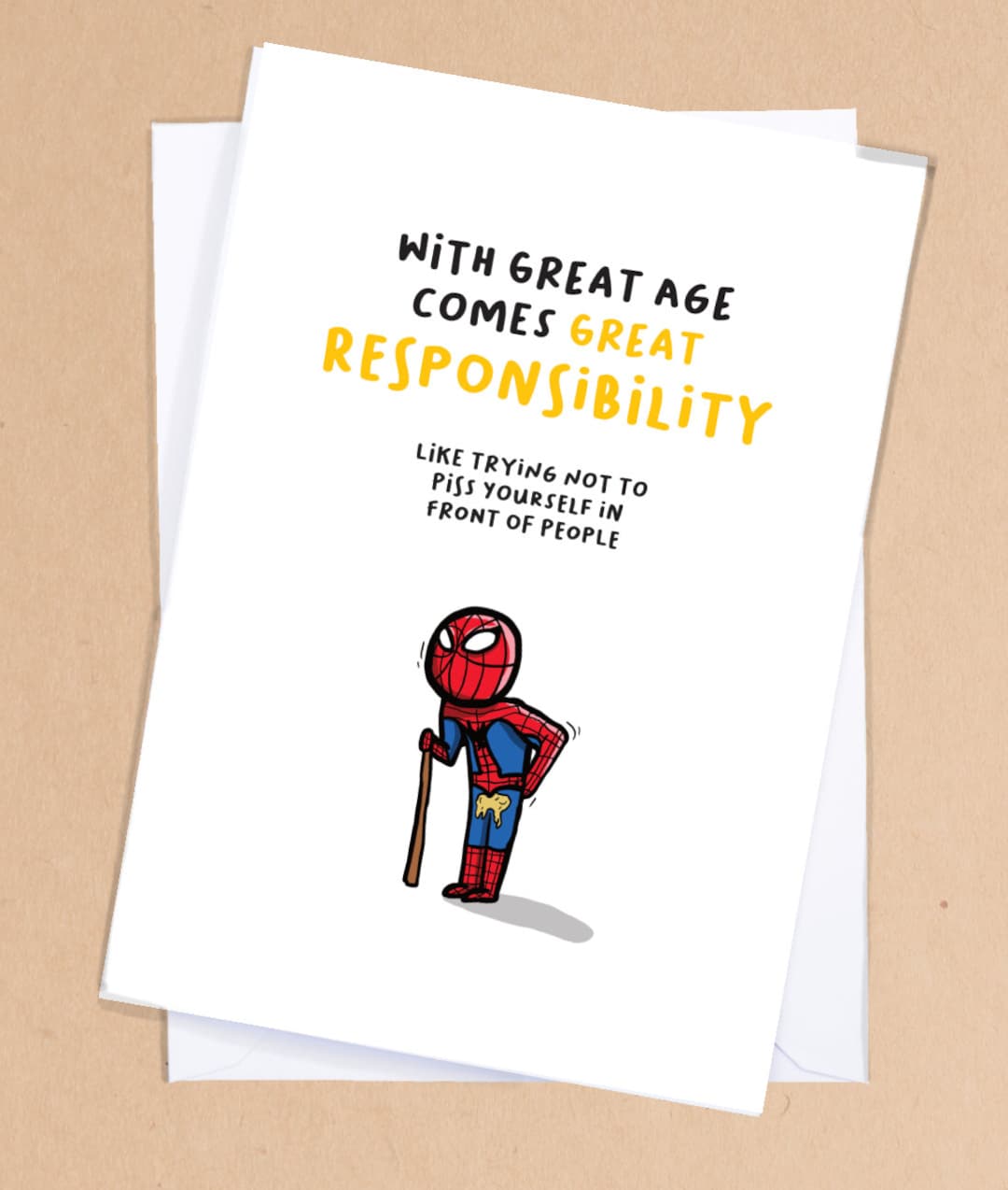Spider-man Birthday Card / Rude Birthday Card / Old Age Joke / Super ...
