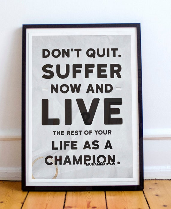 Inspirational Poster / Boxing Poster / Don't Quit Suffer - Etsy