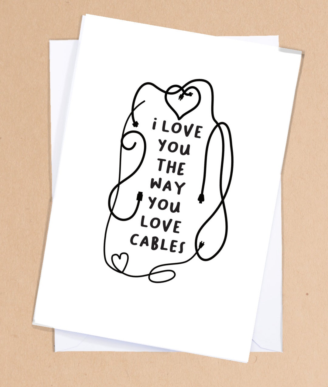 Cable Lover Card / Cute Geeky Birthday Card / Geek Birthday Card ...