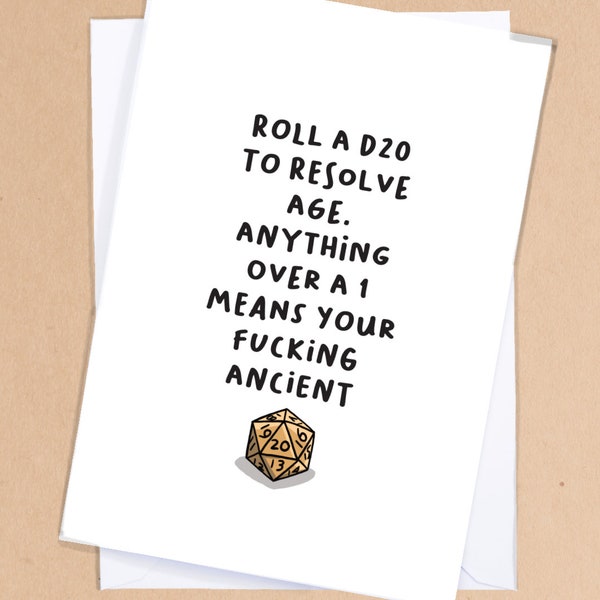 D20 Birthday Card - Etsy UK