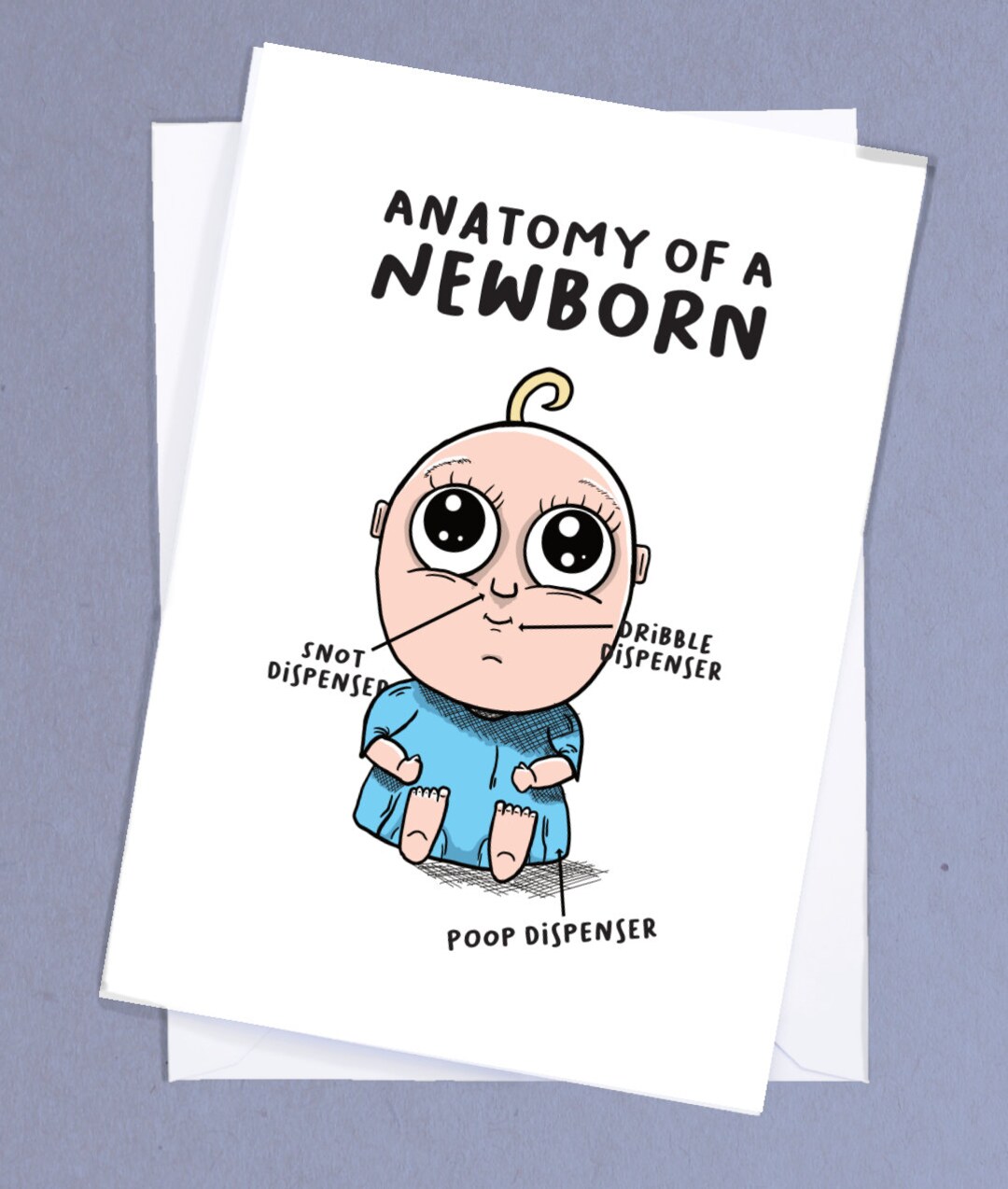 Cute New Parent Card / Funny Baby Greetings Card / Baby Shower / New ...