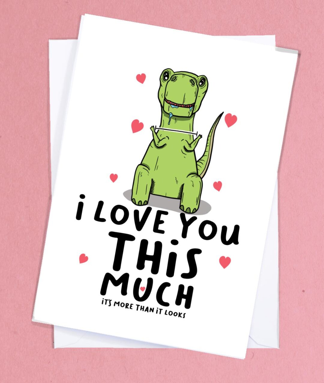 Funny Love Card / T-rex Love Card / Dinosaur Greetings Card / Boyfriend ...