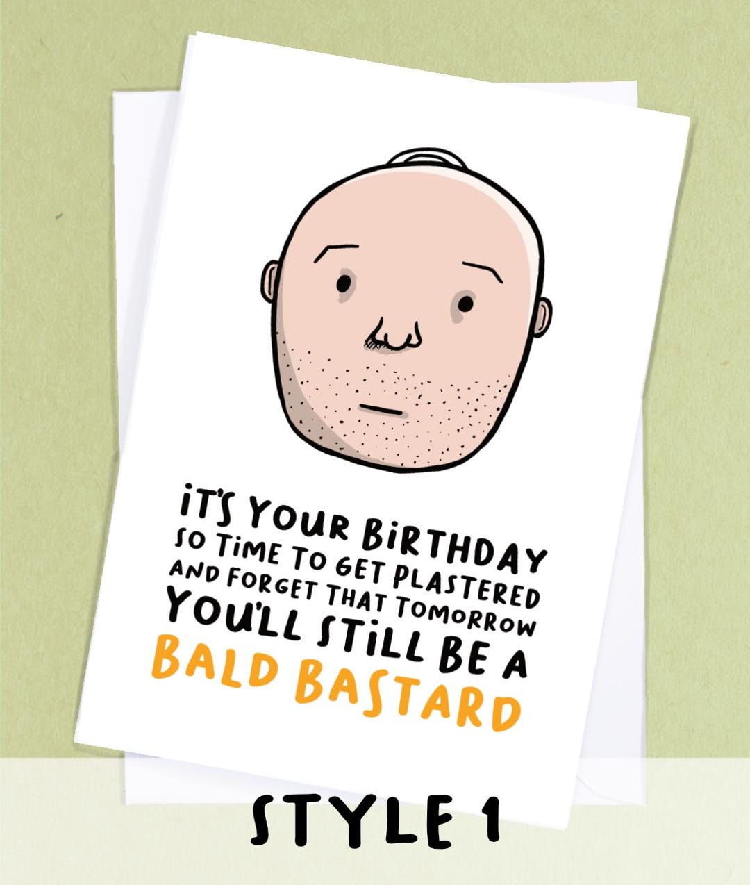 Funny Bald Birthday Card / Bald Guy Card / Bald Man Gift / Bald Joke ...