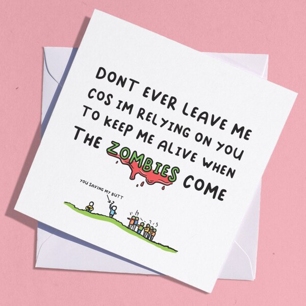 Zombie Love Card - Etsy