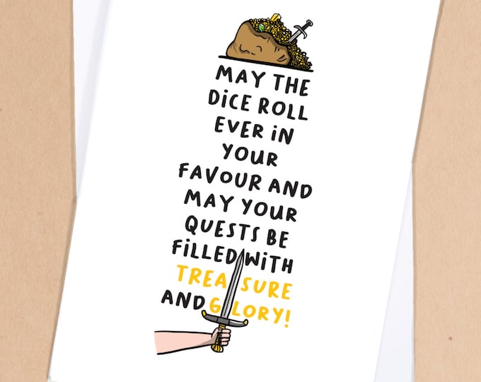 Funny Dungeons and Dragons Inspired Birthday Card Level Up Add 1 to ...