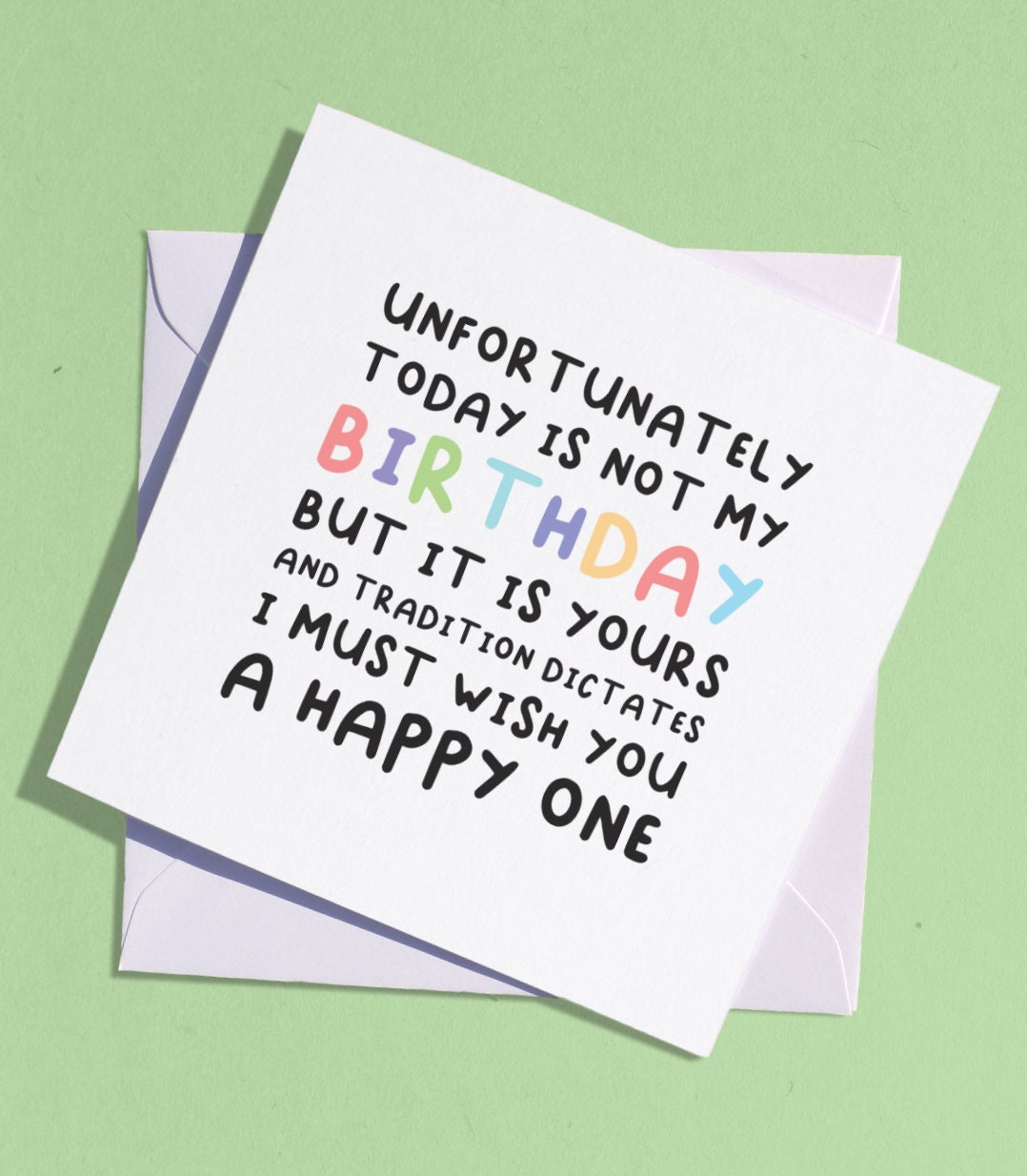 Funny Birthday Card / Joke Birthday Card / Sarcastic Birthday | Etsy