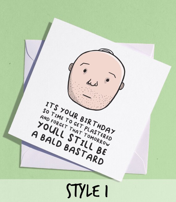 Funny Bald Birthday Card / Bald Guy Card / Bald Man Gift / - Etsy