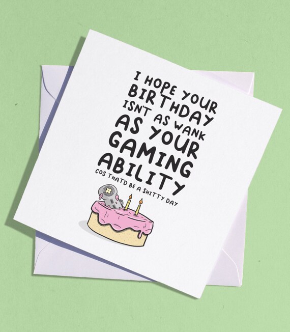 Gamer Birthday Card / Video Game Card / Gamer Boyfriend / | Etsy