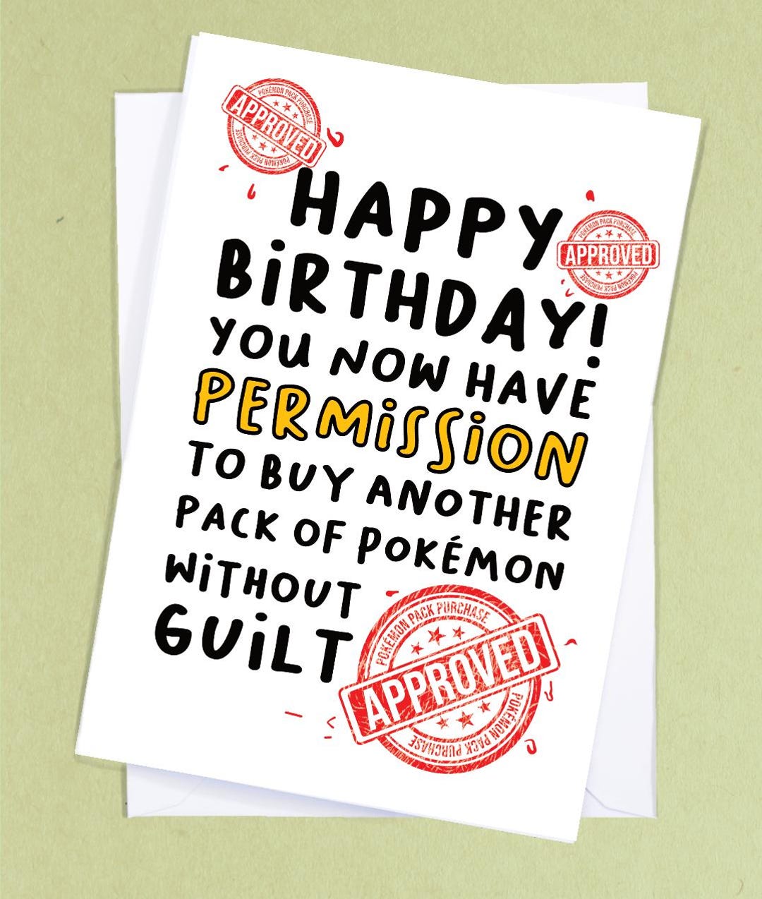 TCG Purchase Approved / Pokemon Birthday Card / TCG Player Card / Geek ...