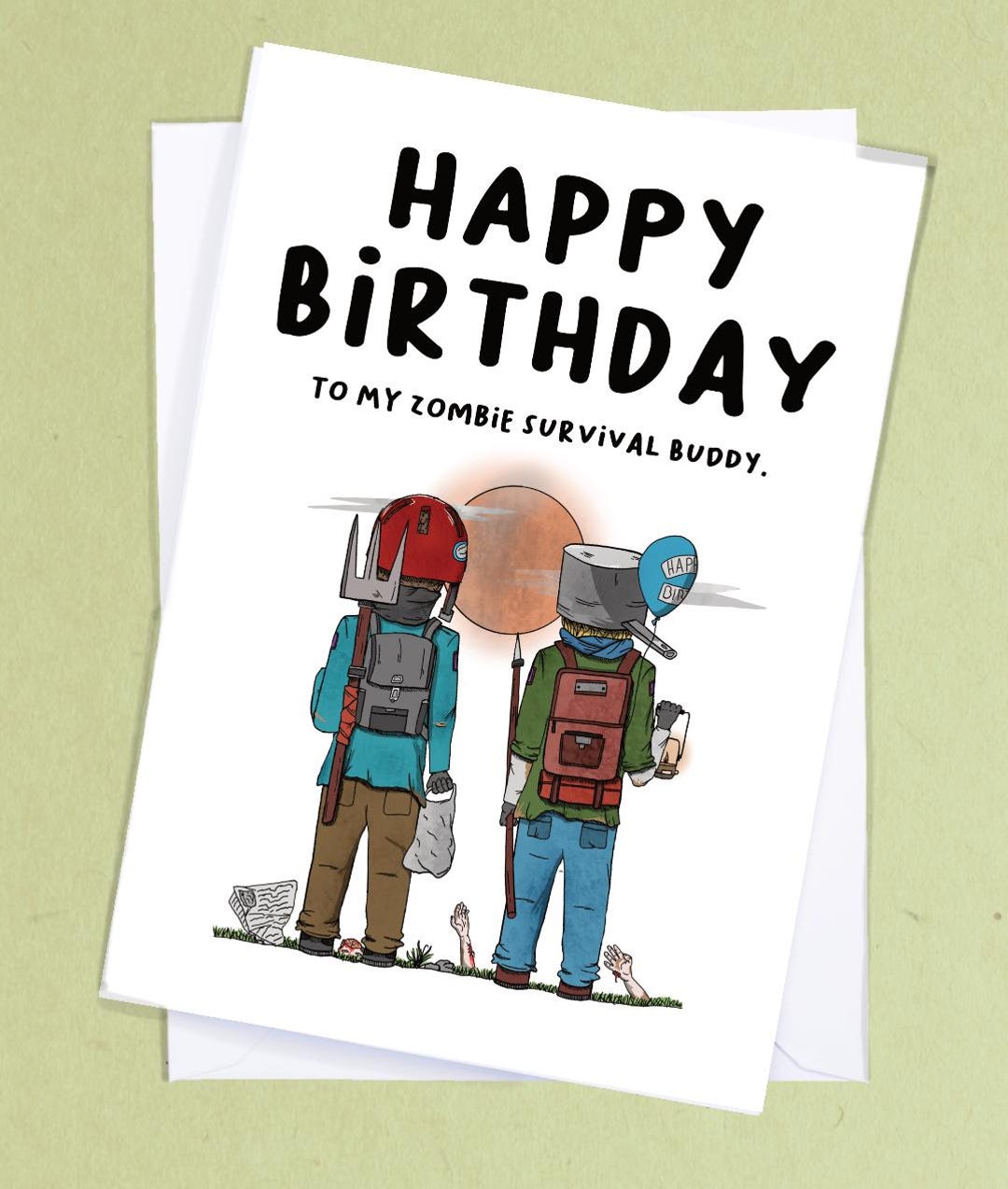 Zombie Birthday Card / Survivalist Card / Nerdy Birthday Card ...