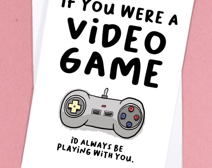 Cute Love Card for Video Game Lovers, Happy Anniversary Card, Love ...