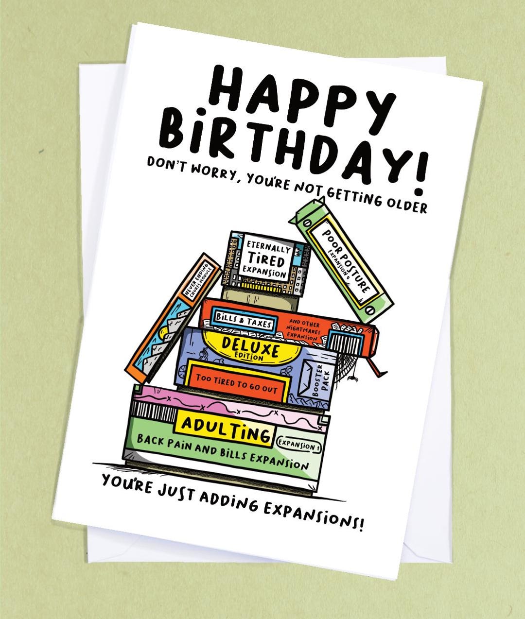 Board Game Birthday Card / Expansion Pack Joke / Nerdy Gaming Card ...
