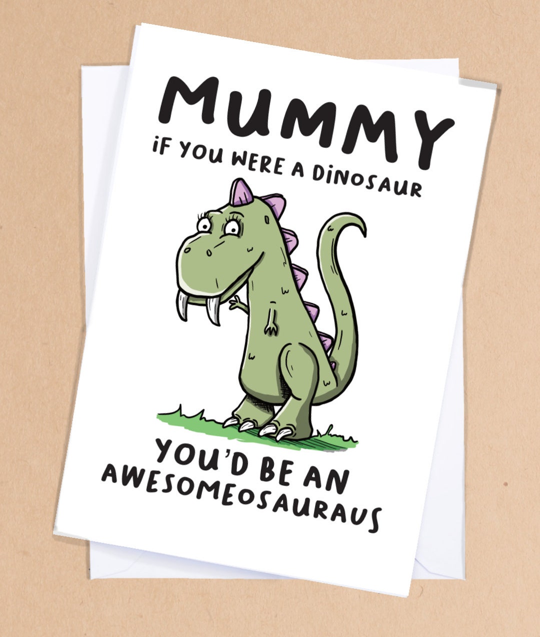 Mum Dinosaur Card /mummy Birthday Card / Mothers Day Card / Moms ...