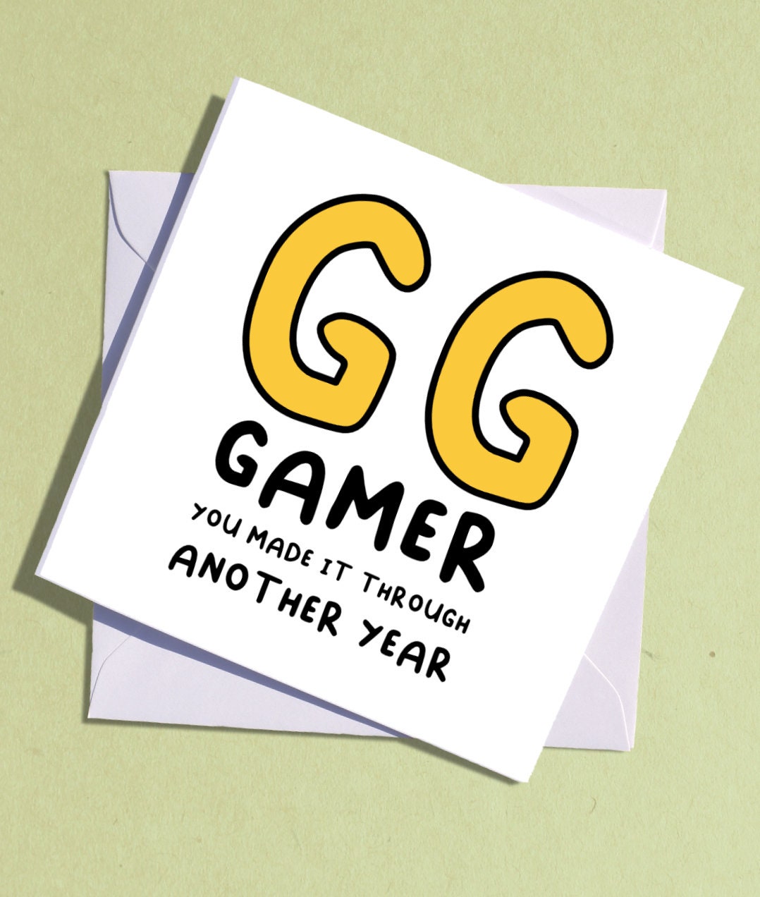 GG Gamer Birthday Card / Funny Gamer Birthday Card / Video - Etsy
