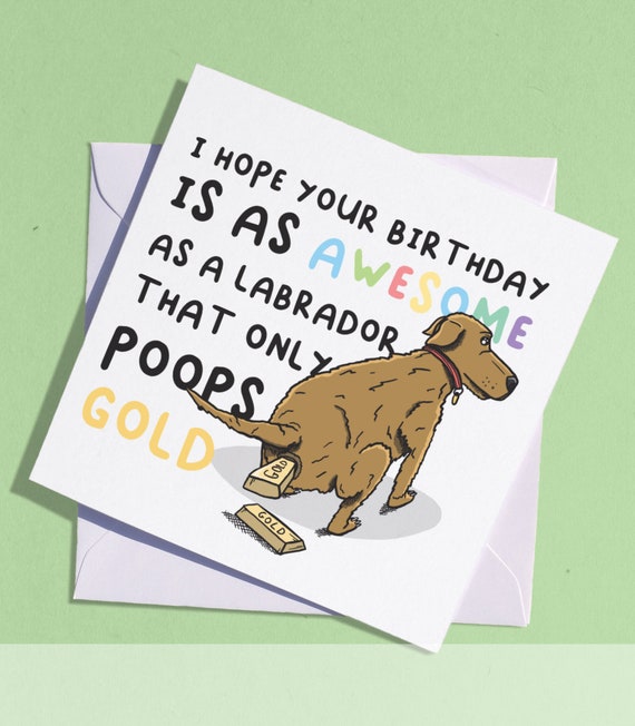 Funny Birthday Card / Poop Birthday Card / Dog Birthday | Etsy