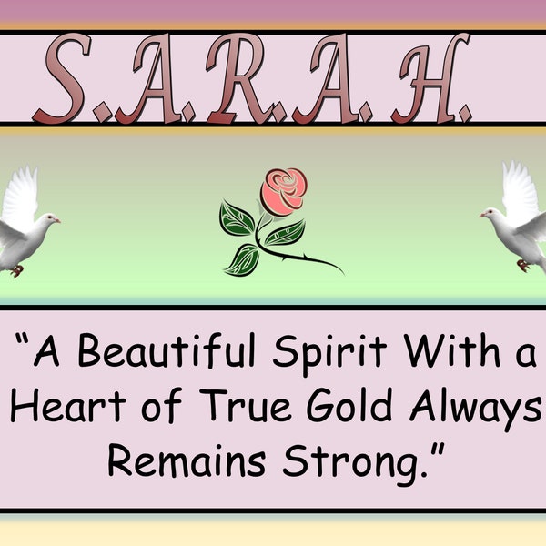 Sarah Name Printable - Etsy