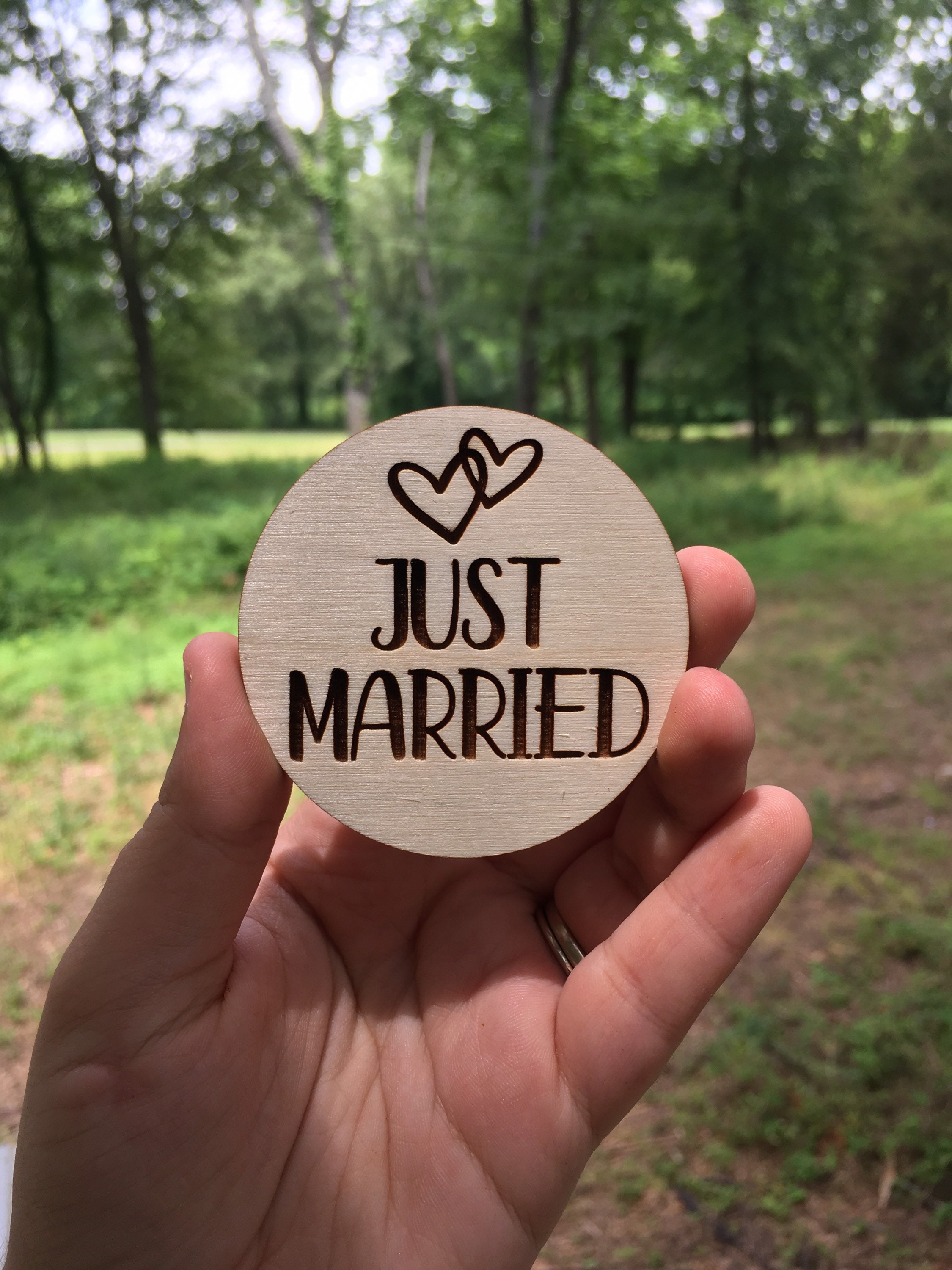 Just Married Pin Wood Bride to Be Pin Wood Groom to Be Pin | Etsy