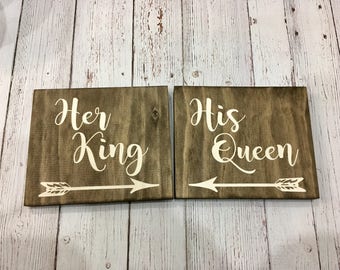 King and queen signs | Etsy