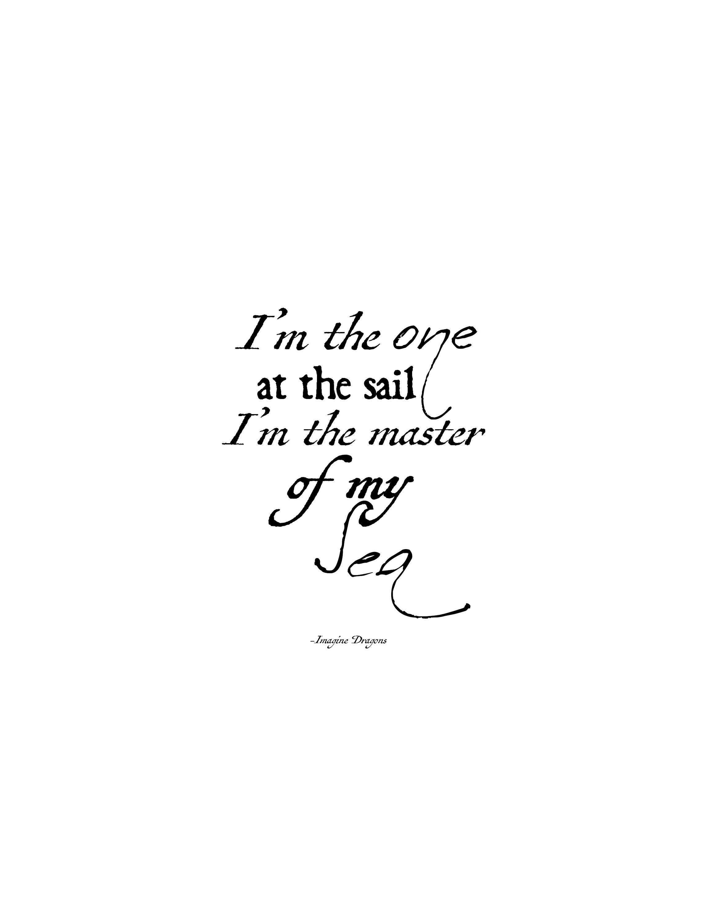 Master of My Sea Quote Print - Etsy