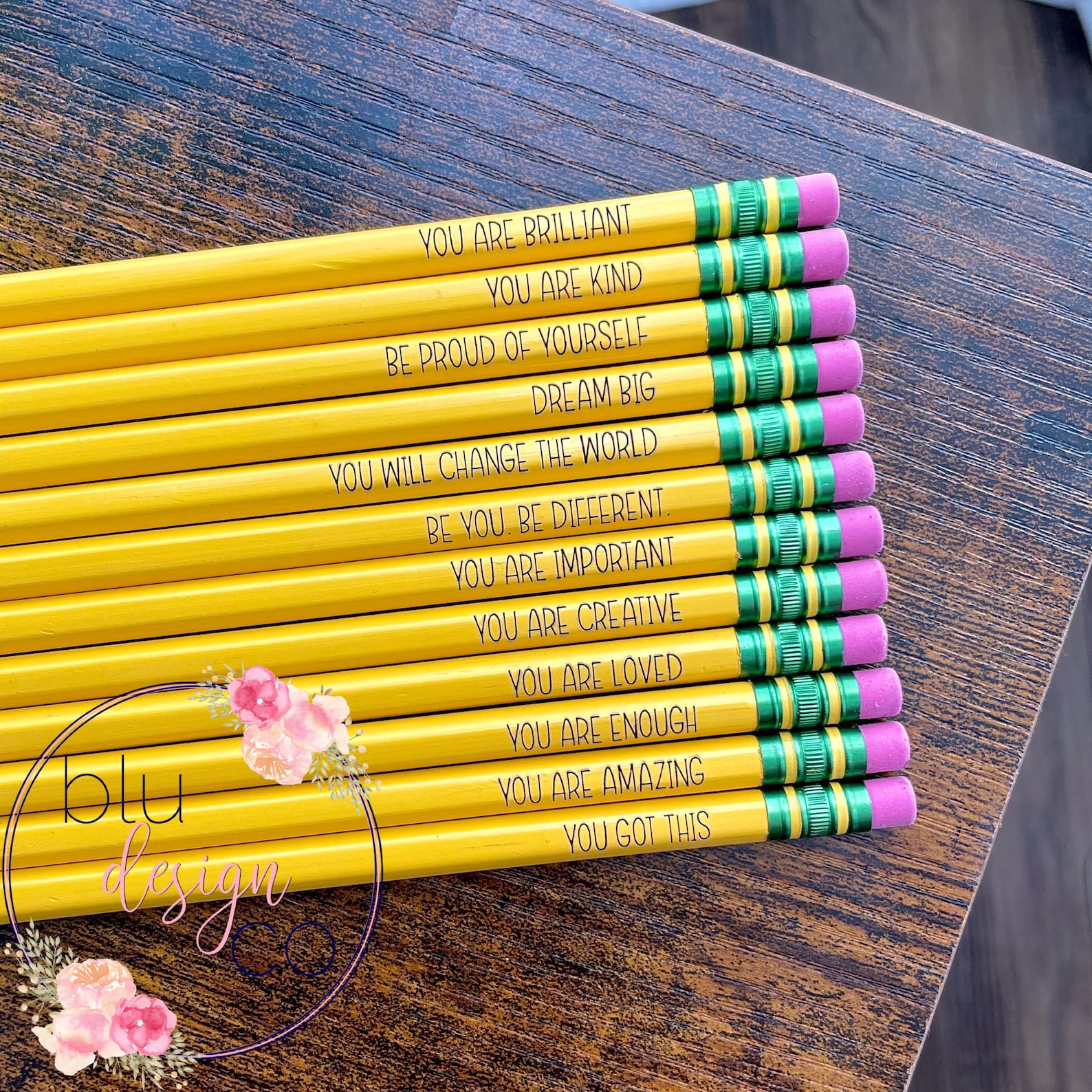 Engraved Positive Affirmation Pencils - Set of 10 Ticonderoga #2 - Etsy