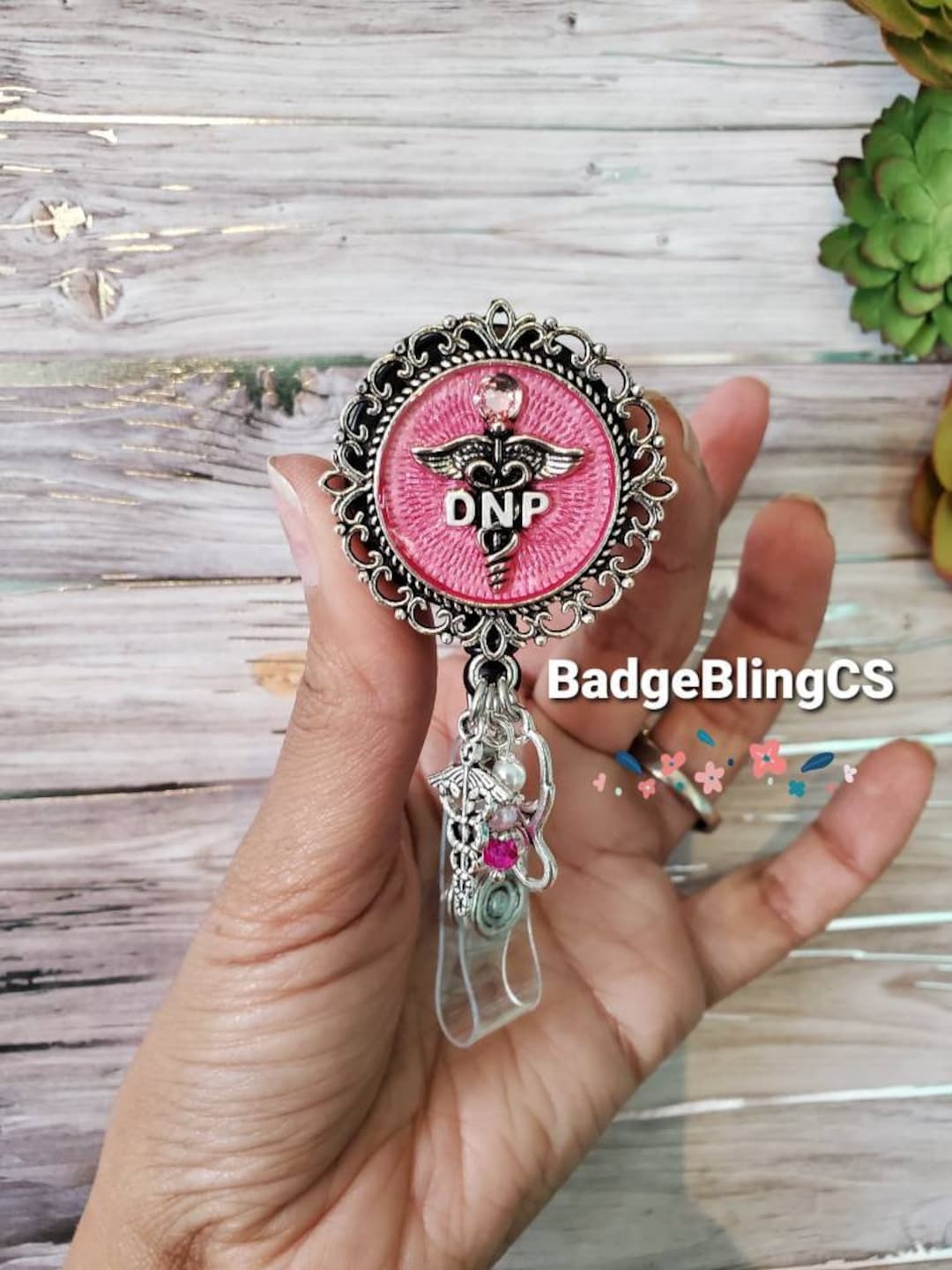 DNP Badge Reel Holder Doctor of Nurse Practice Card Holder Caduceus ...