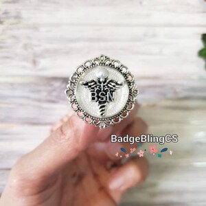 Simple Silver Nurse Pin Pinning Ceremony Natural Outdoors Nursing ...