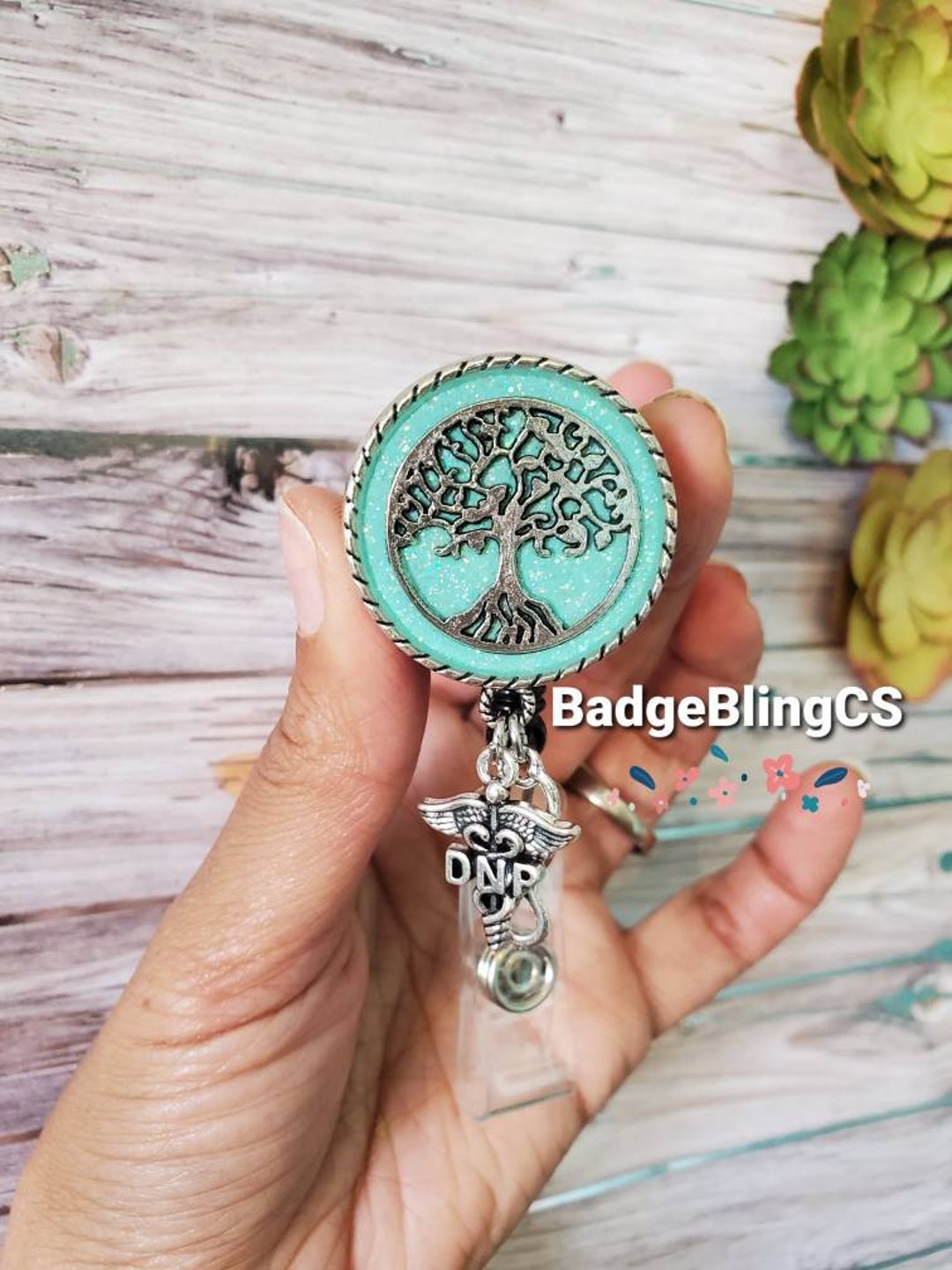 Tree of Life Badge Reel Holder Clip Forest Mountains Are Calling Murse ...