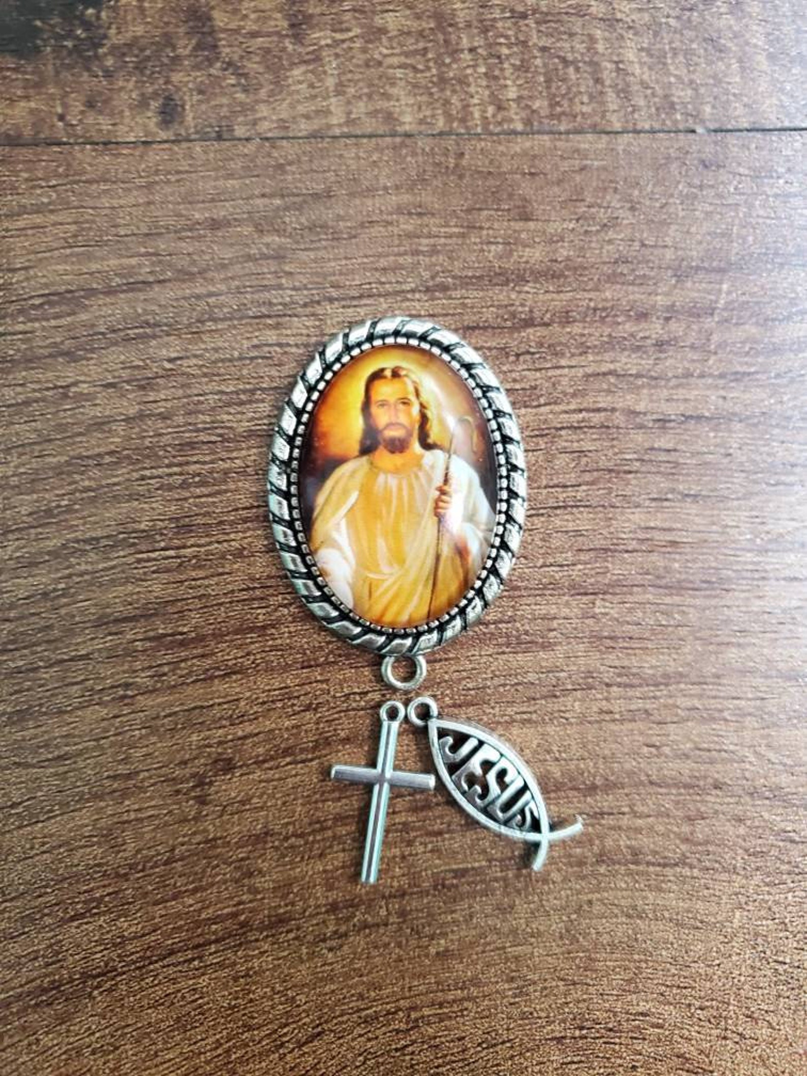 Jesus Badge Holder Reel Clip Lives Catholic Cross Gifts Affirmation ...