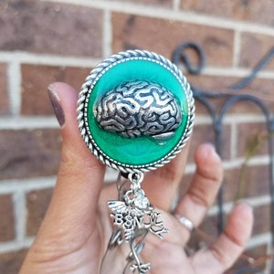 Brain Badge Reel Neuro ID Card Holder Grey Matters Neurology Gifts Good ...