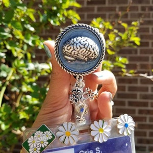 Brain Badge Reel Neuro ID Card Holder Grey Matters Neurology Gifts Good ...