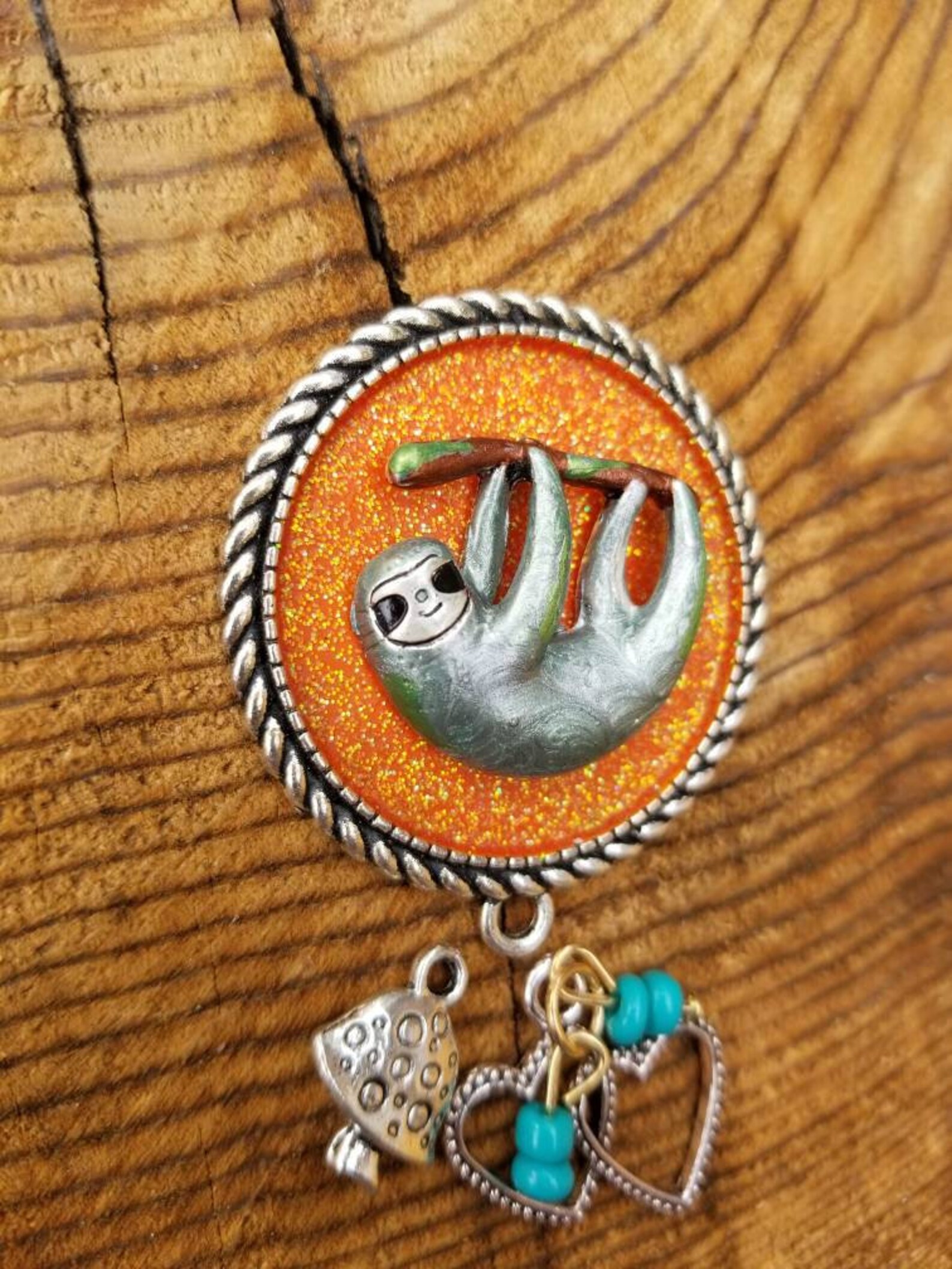 Cute Sloth Badge Reel Holder Slow and Steady Moss Covered - Etsy