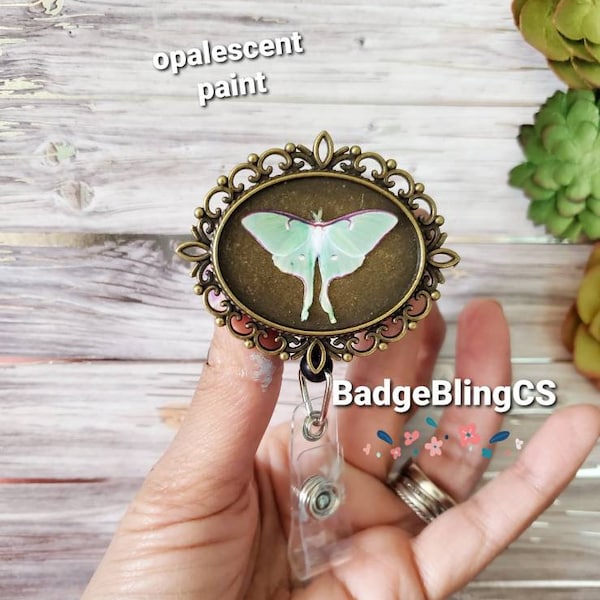 Luna Moth Badge Reel - Etsy