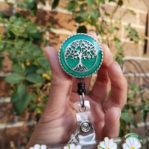 Tree of Life Badge Reel Holder Clip Arbor Day Simple Mountains | Etsy