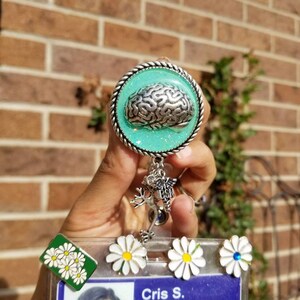 Brain Badge Reel Neuro ID Card Holder Grey Matters Neurology Gifts Good ...