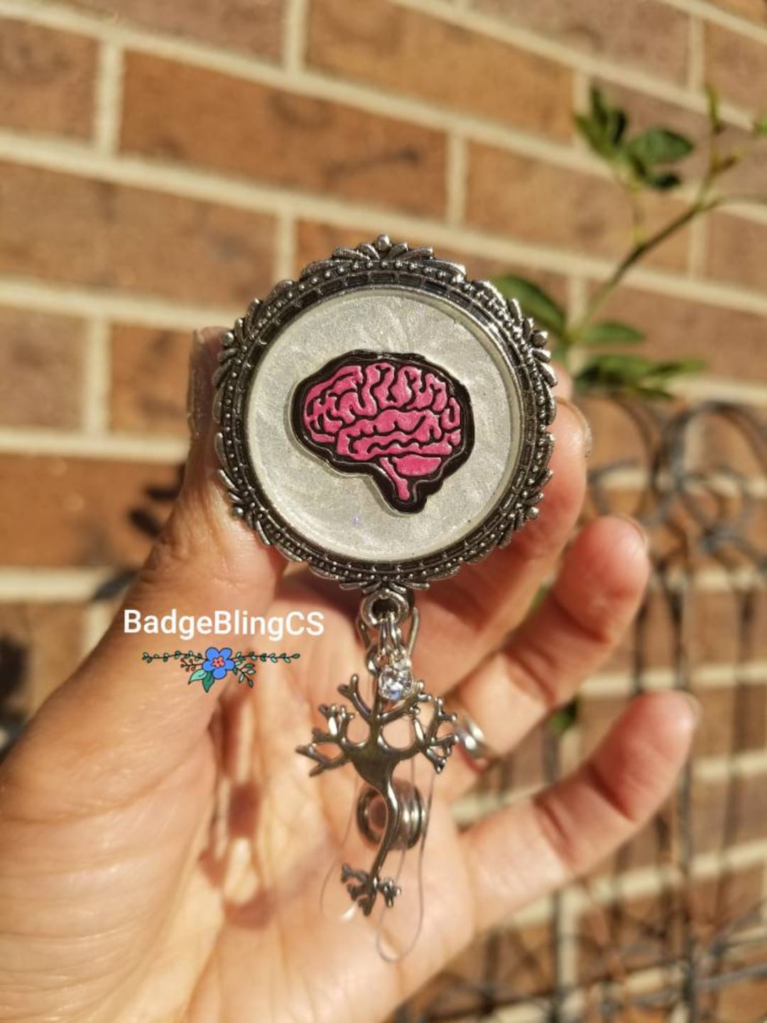 Beauty and Brain Badge Reel Neuro ID Card Holder Grey Matters Neurology ...