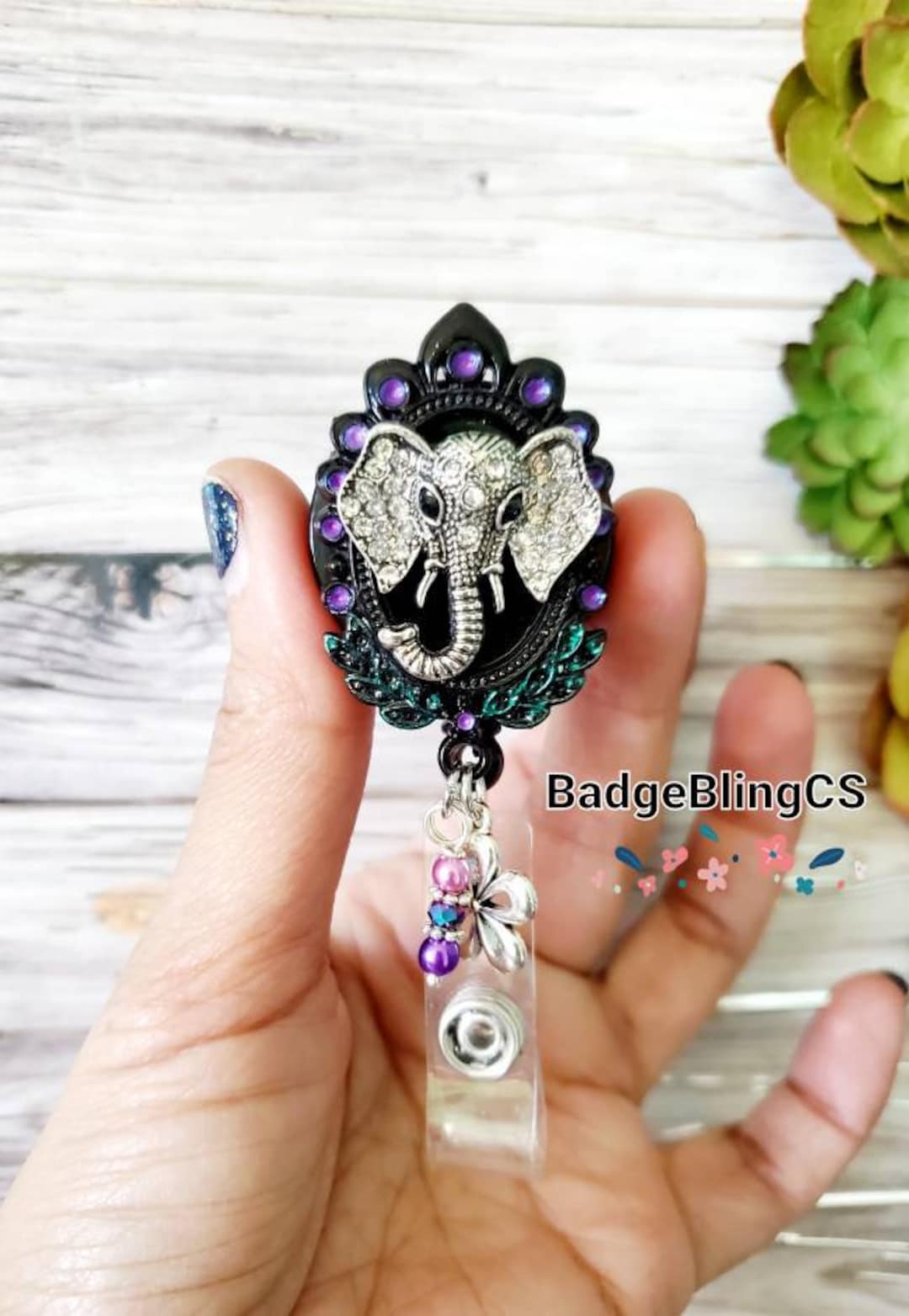 Elephant Badge Reel Miniature Elephants Card Holder Jewelry Journey ...