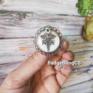 Simple Silver Nurse Pin Pinning Ceremony Natural Outdoors Nursing ...