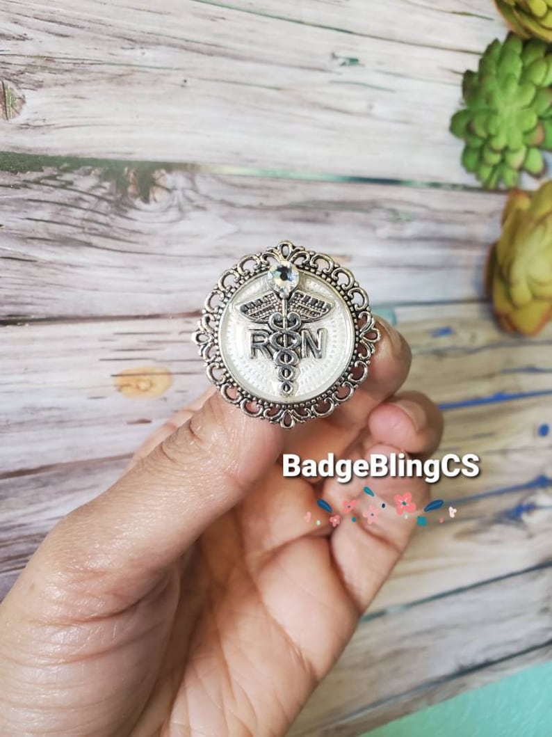 Simple Silver Nurse Pin Pinning Ceremony Natural Outdoors Nursing ...