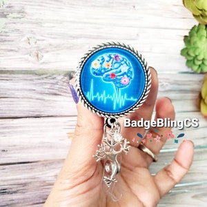 Eeg Brain Waves Badge Reel Neuro ID Card Holder Grey Matters Neurology ...