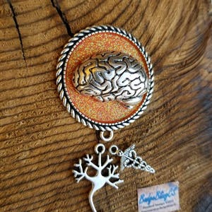 Brain Badge Reel Neuro ID Card Holder Grey Matters Neurology Gifts Good ...