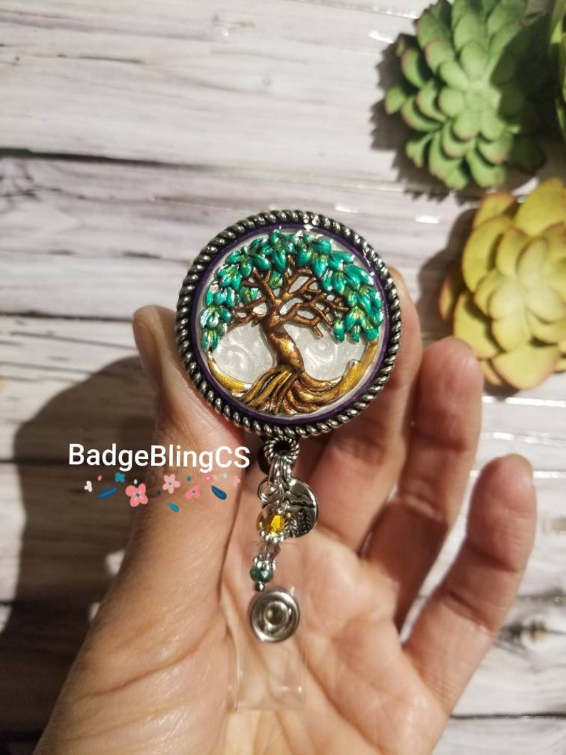 Celtic Tree of Life Badge Reel Holder Clip Arbor Day Mountains - Etsy