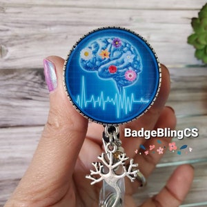 Eeg Brain Waves Badge Reel Neuro ID Card Holder Grey Matters Neurology ...