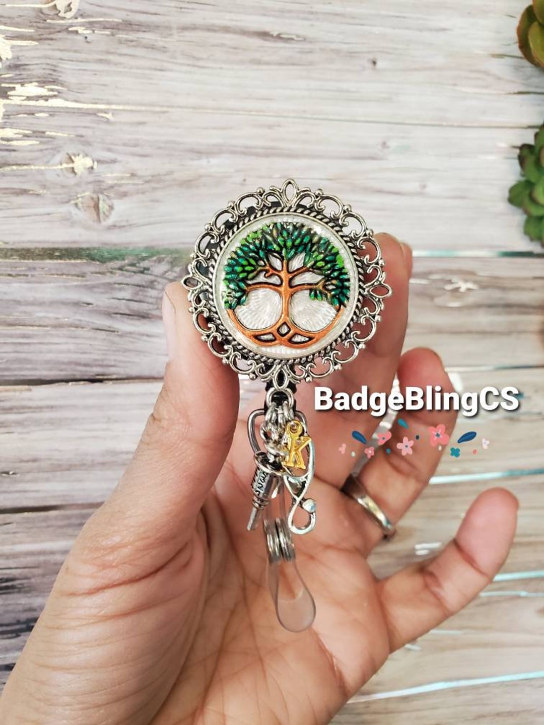 Tree of Life Badge Reel Holder Clip Country Girl Name Card Jewelry ...