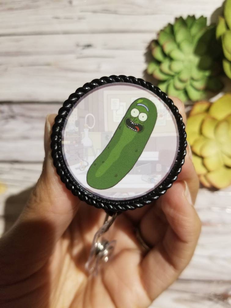 Pickle Rick badge reel retractable badge id holder clip | Etsy