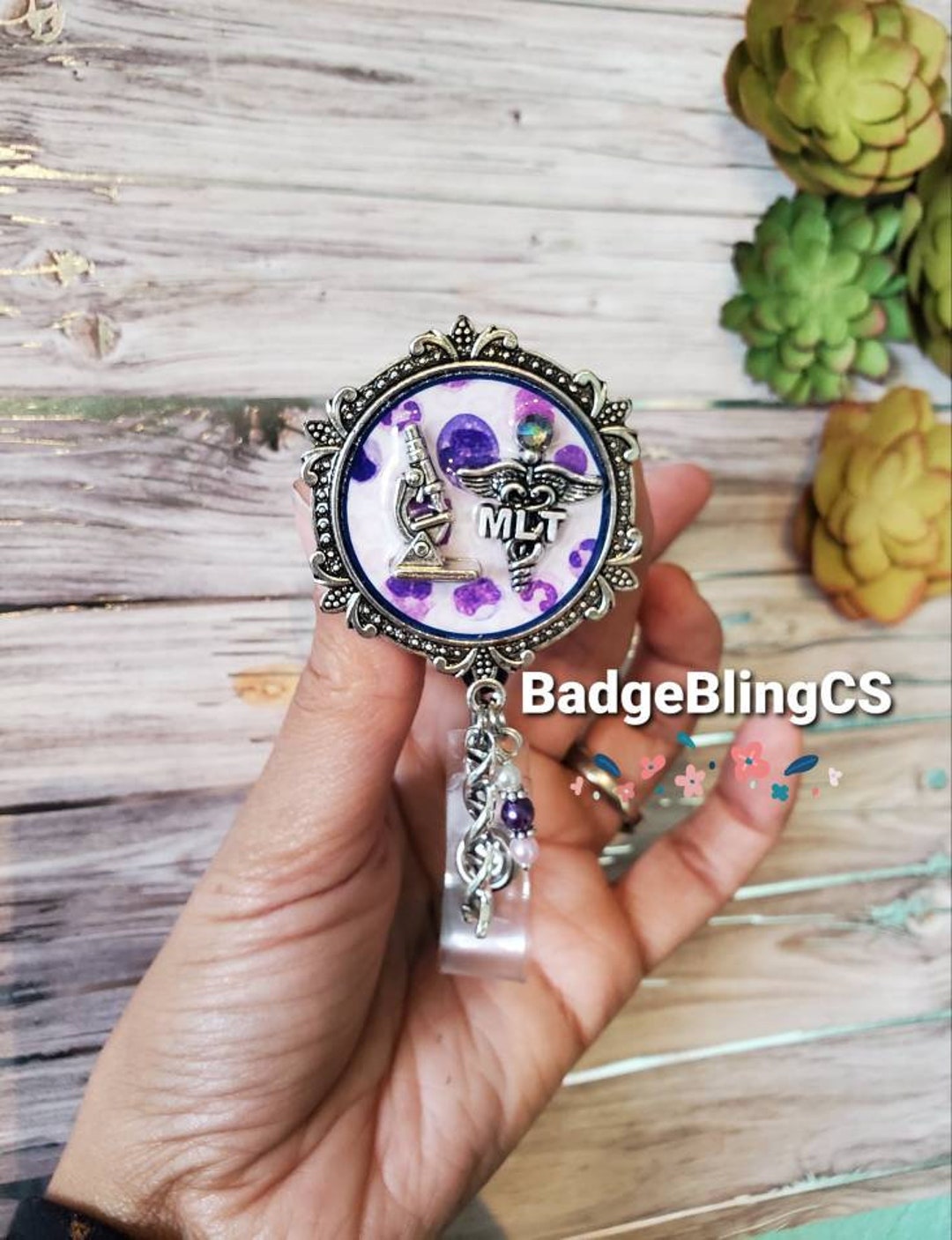 Medical Lab Tech Badge Reel Holder ID Clip Mlt Science Forensics ...