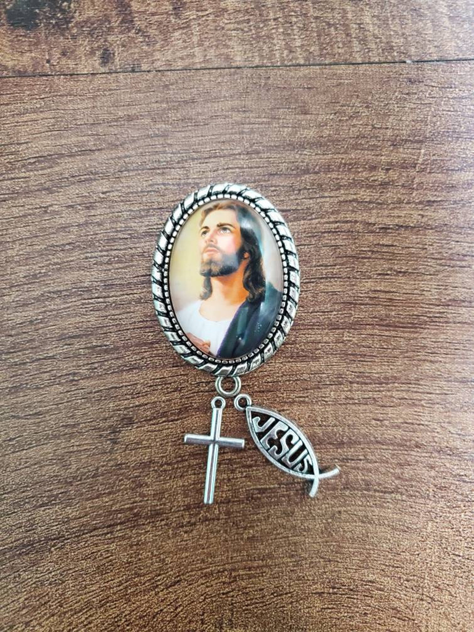 Jesus Badge Holder Reel Clip Lives Catholic Cross Gifts Affirmation ...