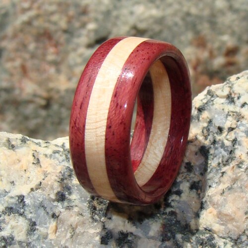 Walnut and Oak Wood Ring Layered Solid Wood Ring Men's - Etsy